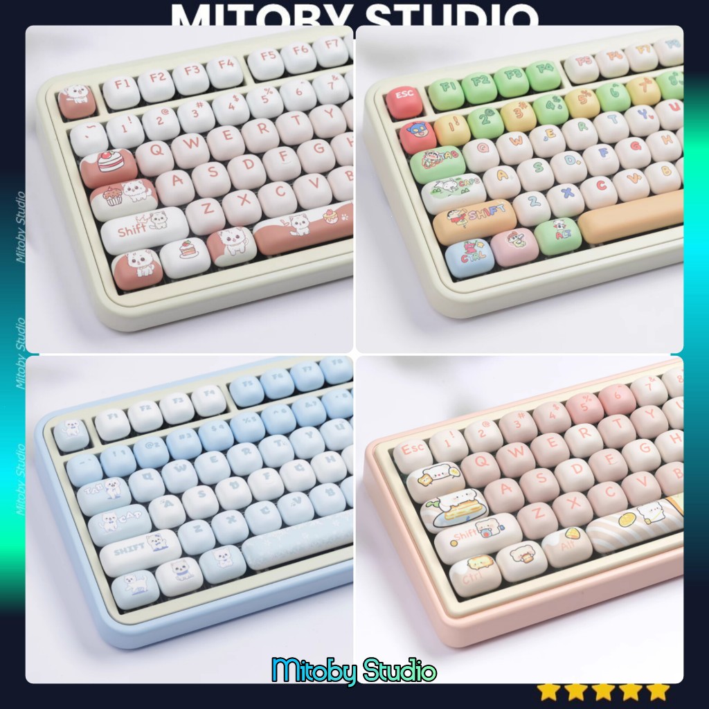 Keycap MOG Bread Bear Shin profile bàn phím cơ Mitoby Studio Keycap Dessert Blue Cat | Shopee ...