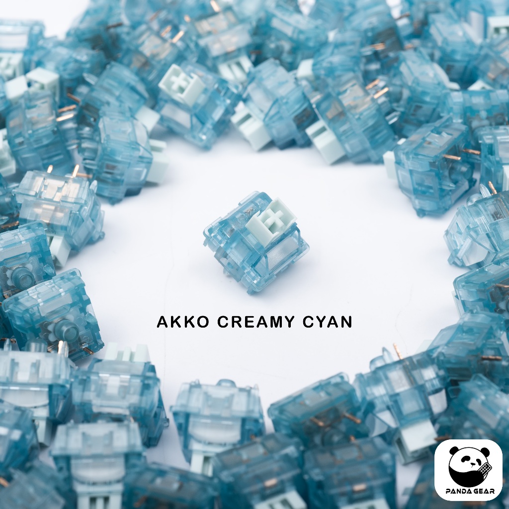 Switch Akko Pro Creamy Cyan clicky 65g prelubed công tắc bàn phím cơ ...