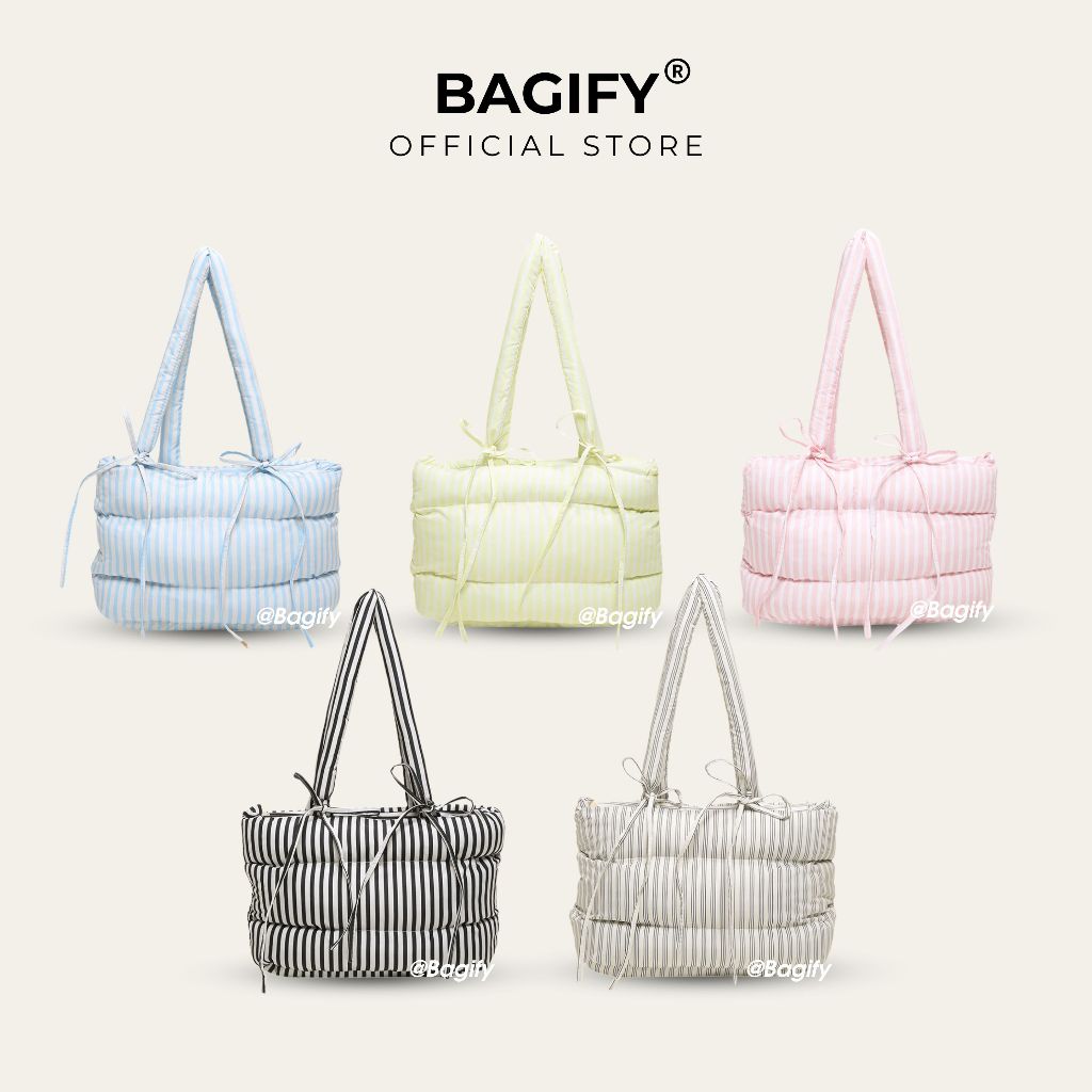 BAGIFY® 2025 Bowa Puffer Bow Bag Túi Bowa Chần Bông Dày Thắt Nơ ...