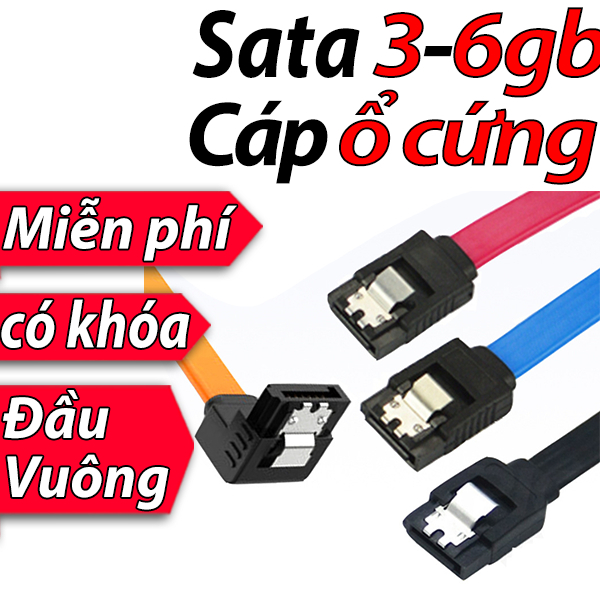 Cáp Sata 3 6Gb/s đầu vuông thẳng máy tính Dây Sata 3 có khoá tốc độ cao ...