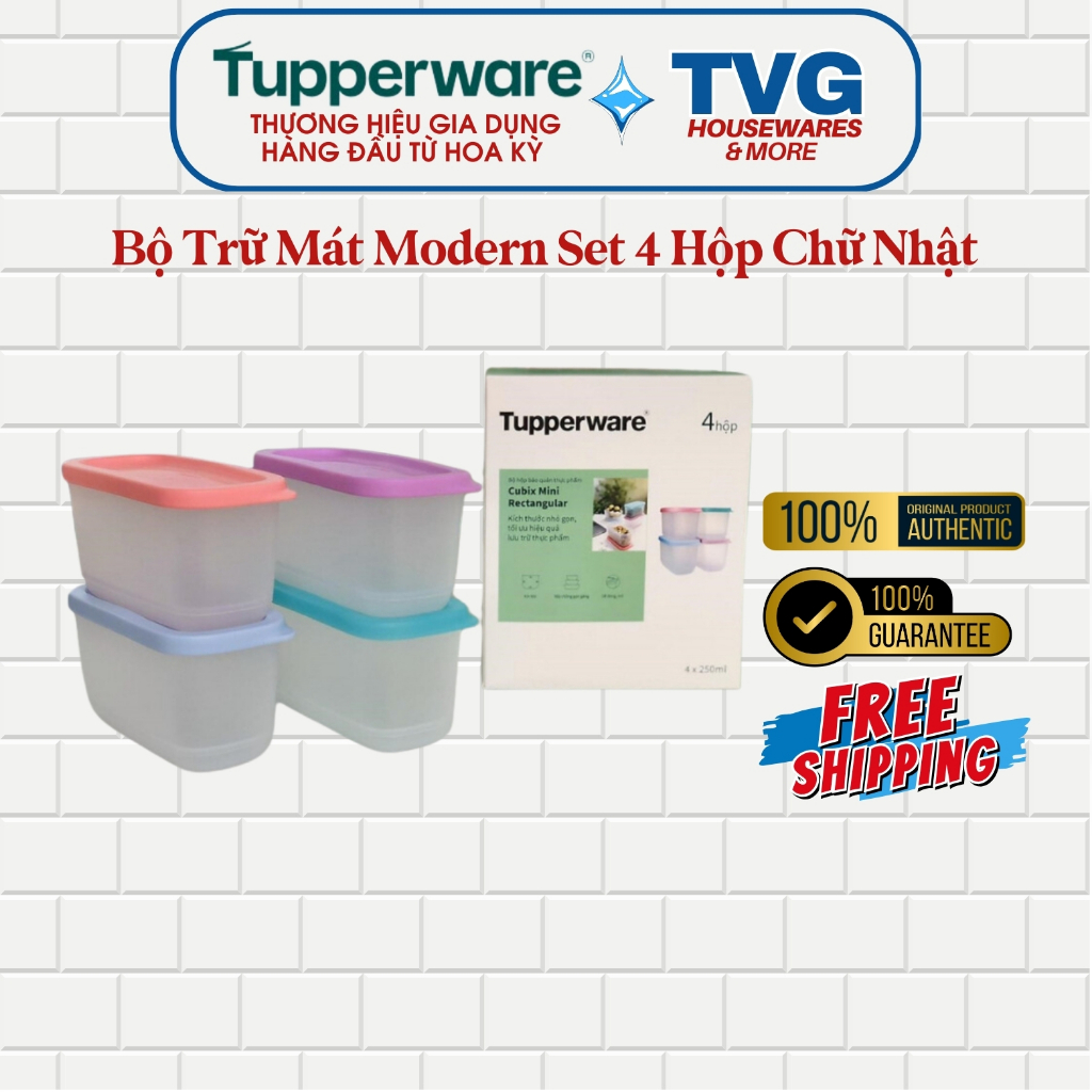 Bộ hộp bảo quản thực phẩm Tupperware Cubix Mini Rectangular 250ml ...