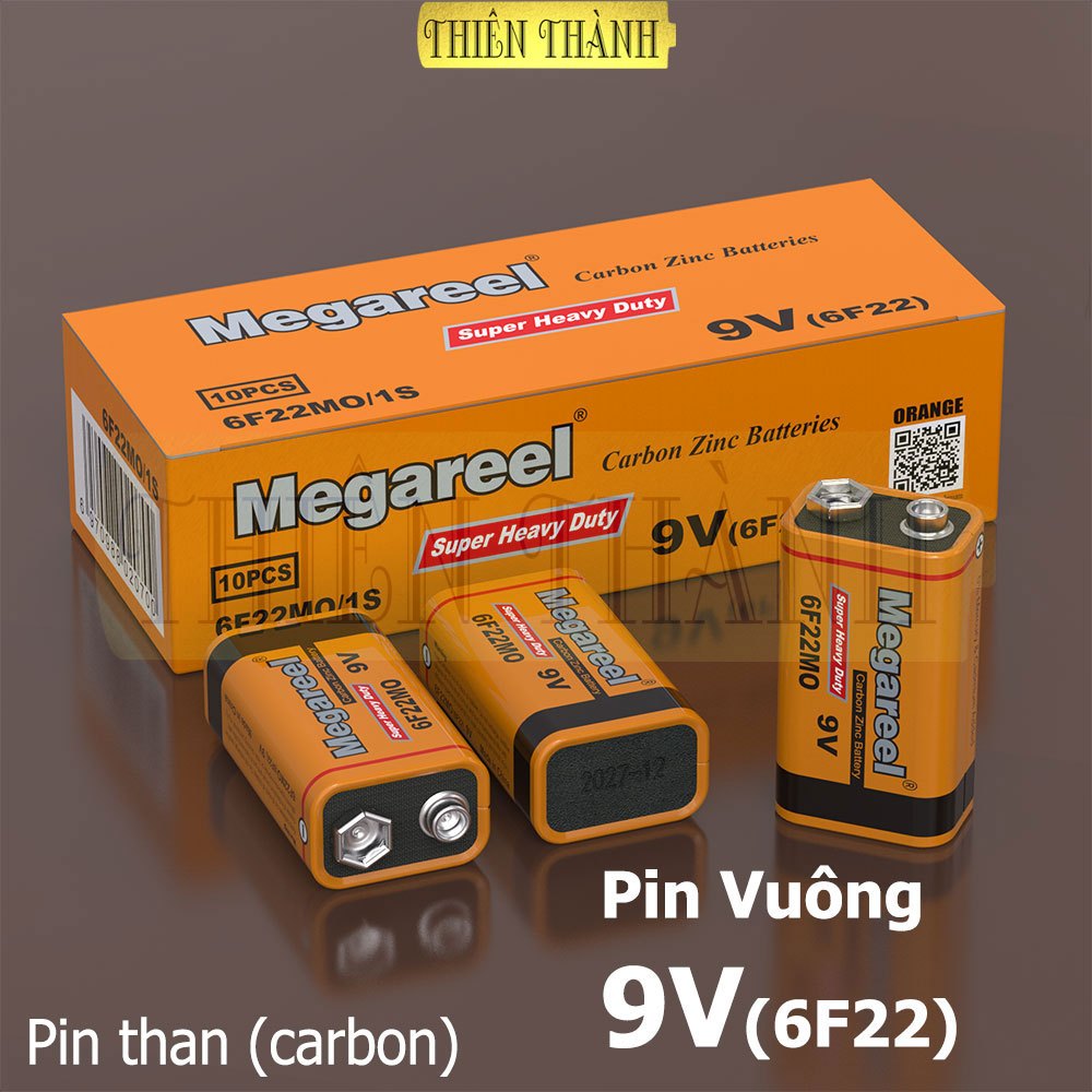 Pin vuông Megareel 6F22MO,pin 9V(6F22),cho micro không dây, báo động ...