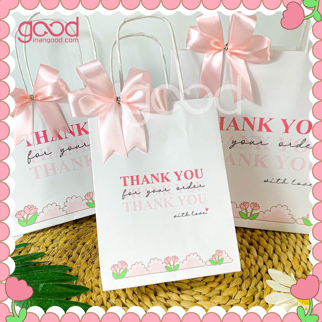 [GIÁ SỈ] Túi giấy quà tặng có sẵn nhiều kích thước mẫu Thank you hồng ...