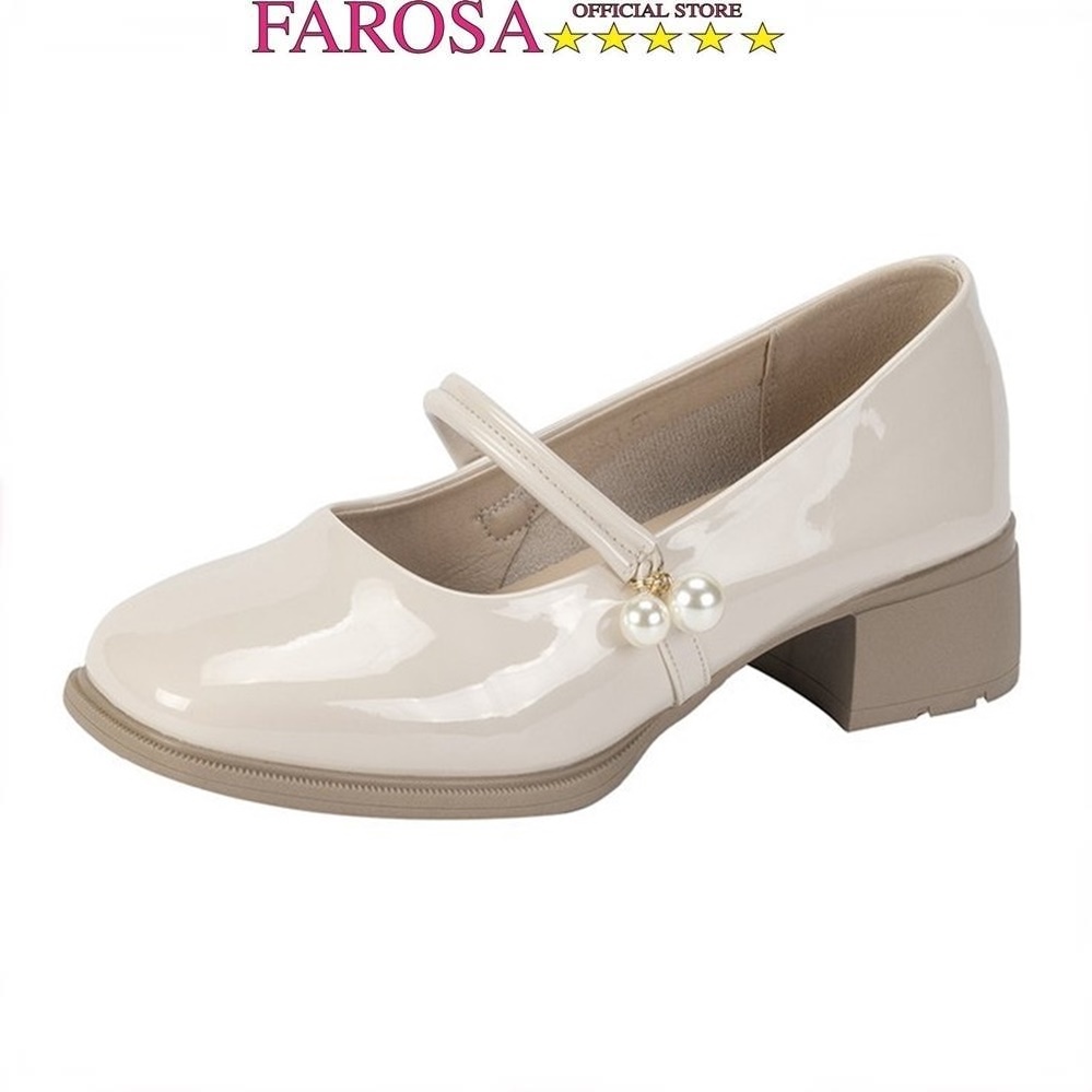 Giày marry janes nữ đế cao 5cm FAROSA -TV69 Giày Lolita Quai hạt ngọc ...