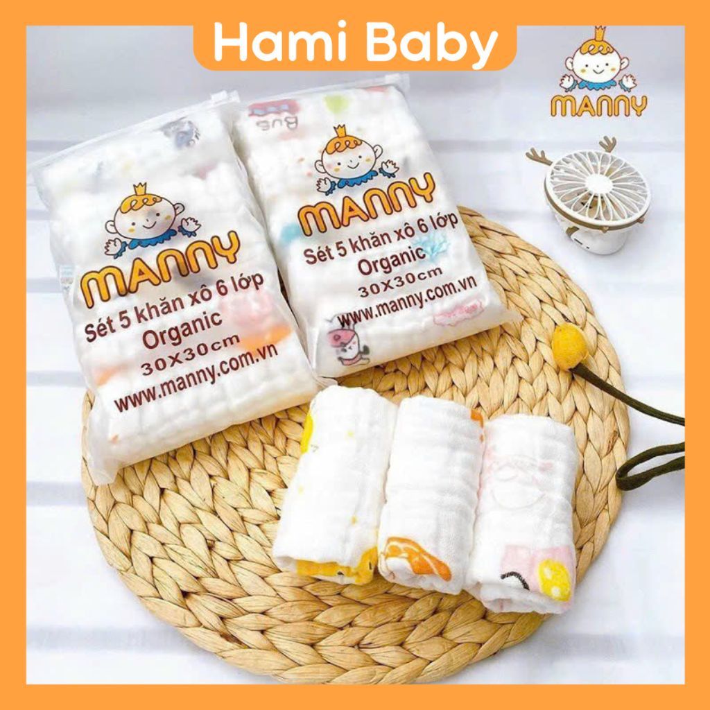 [ Set 5 ] Khăn Xô Sữa cho bé 6 lớp, khăn nhăn mềm mại nhiều họa tiết dễ ...