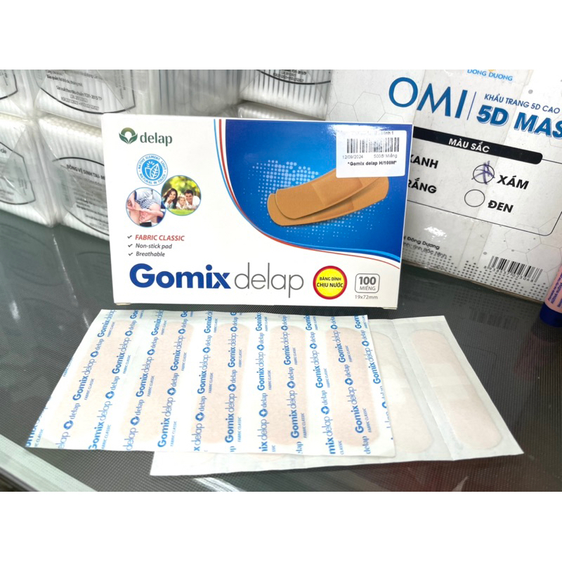 Băng cá nhân ( băng y tế ) GOMIX DELAP hộp 100 miếng vải co dãn không kích ứng da | Shopee Việt Nam