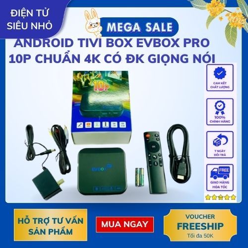 Android Tivi Box EVBOX PRO 10P chuẩn 4K có ĐK giọng nói (Ram 4G) | Shopee Việt Nam