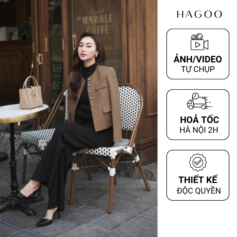Áo Blazer nữ cổ tròn thiết kế khuy đồng thanh lịch [ B505 ] | Shopee Việt Nam