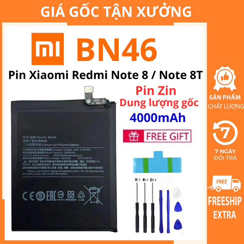 Pin Xiaomi Redmi Note 8 / Note 8T BN46 4000mAh | Hàng Nhập Khẩu | Tặng ...
