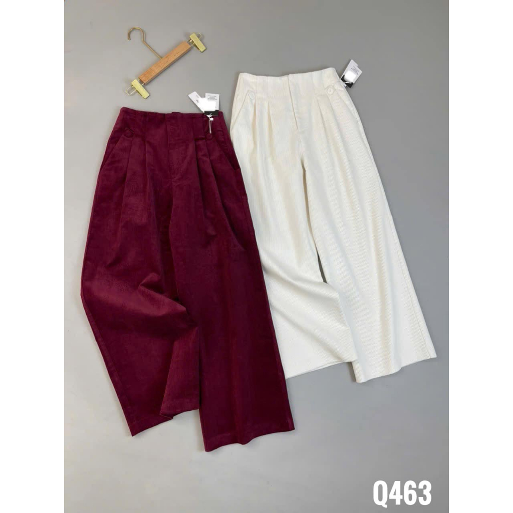 Quần tây nữ Xịn Store quần nhung suông O.SHI.RI lưng cao siêu tôn dáng Q463 | Shopee Việt Nam