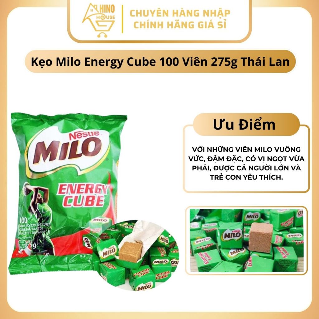 Kẹo Milo Energy Cube 100 Viên 275g Thái Lan Thơm Ngon, Giàu Dinh Dưỡng - Hinohouse | Shopee Việt Nam