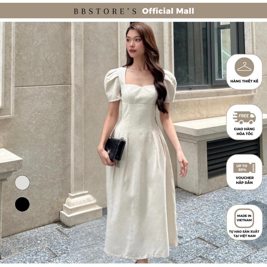 Đầm Xòe Tay Phồng Dự Tiệc Tùng Váy Xếp Ly Sang Trọng BBSTORE'S -D2417 ...