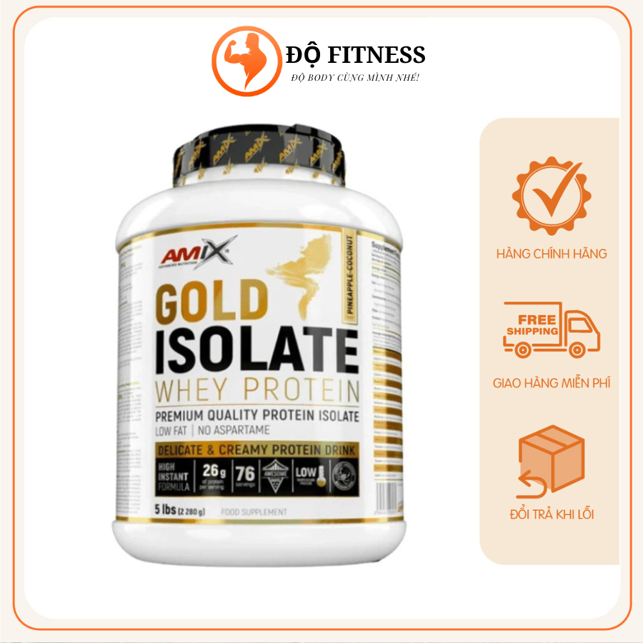 Amix Gold Isolate Whey Protein 5lbs hấp thụ siêu nhanh, phát triển Bổ ...