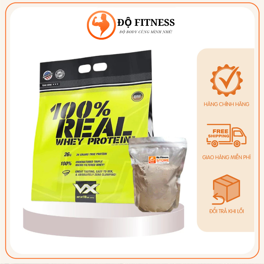 Whey protein Real 100% (có túi dùng thử 0.5kg) 2,3kg có BCAA, EAA ...