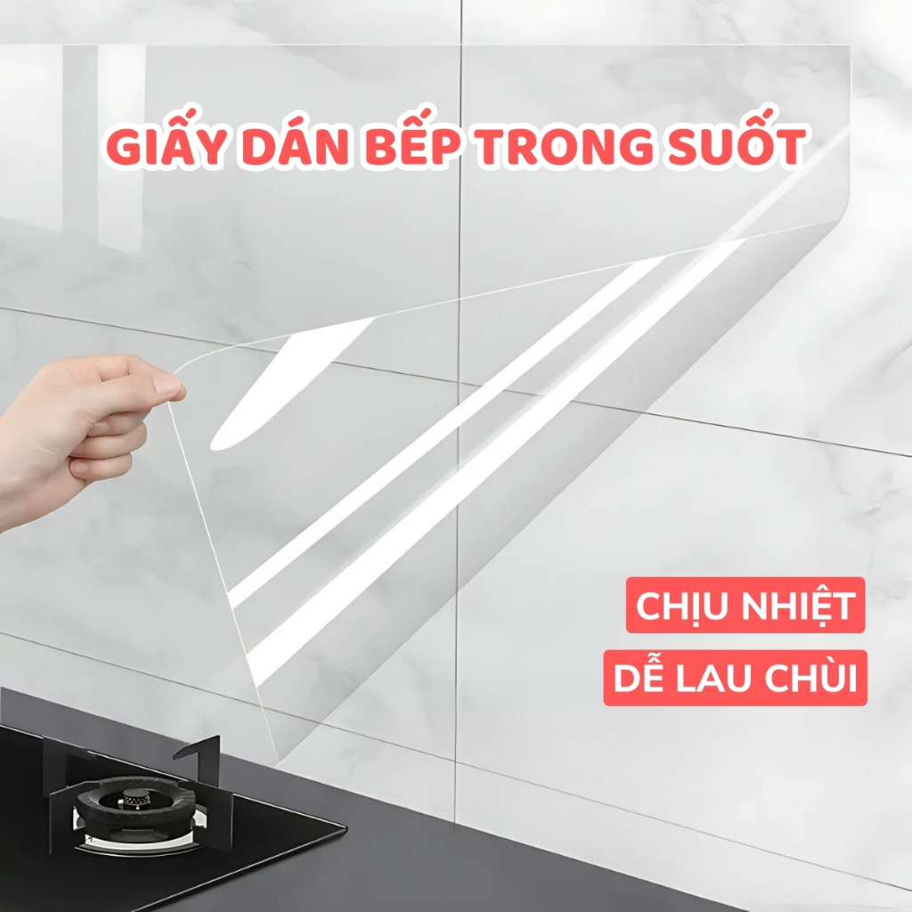 Giấy Dán Tường Trong Suốt Cuộn 3m x 0,6m, Decal Dán Bếp Trong Suốt Bảo ...