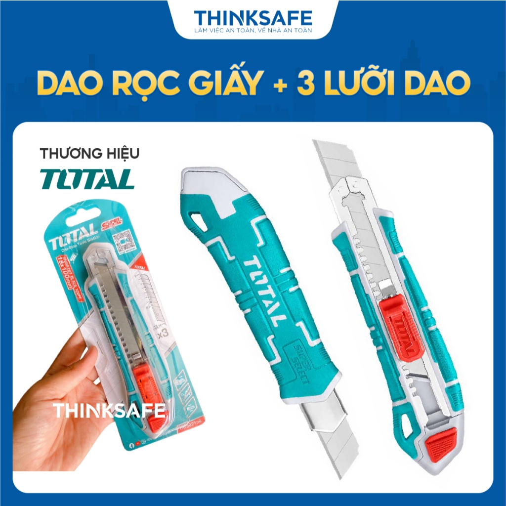 Dao rọc giấy cao cấp TOTAL THT522136 kèm 3 lưỡi dao chất liệu SK5, dùng ...