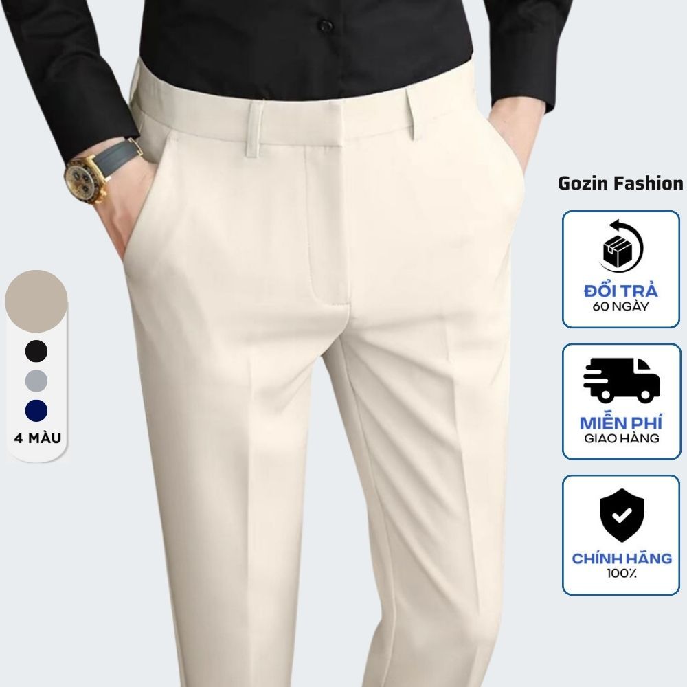 Quần tây nam cao cấp GOZIN FASHION chất vải vitex, dáng côn body chống ...
