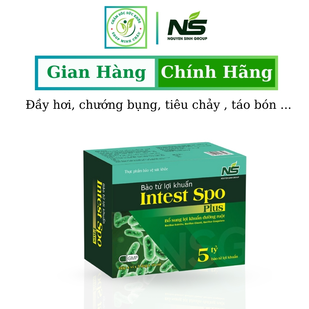 Lợi khuẩn đường ruột Intest Spo Plus ,giảm rối loạn tiêu hóa, hộp 20 ...