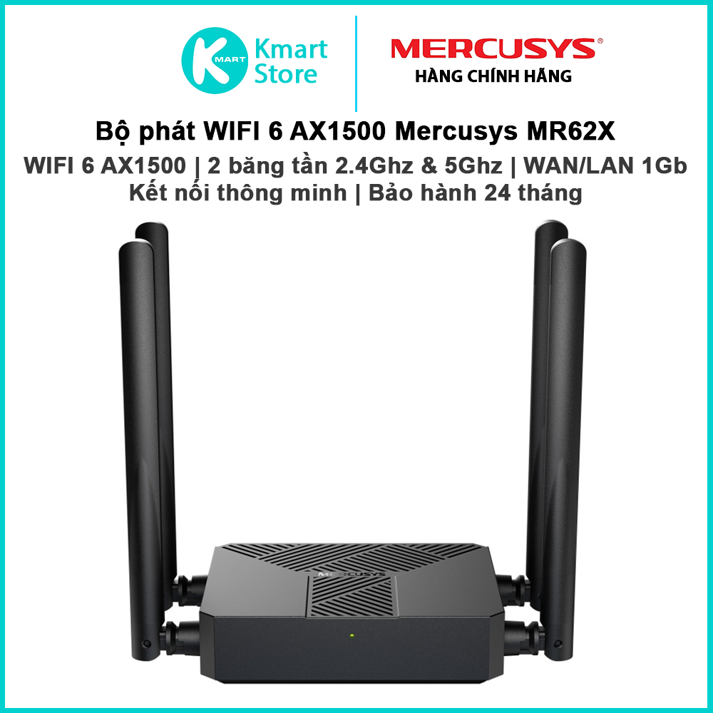 Router WIFI 6 Mercusys MR62X | AX1500 2 băng tần 2.4Ghz & 5Ghz | WAN ...