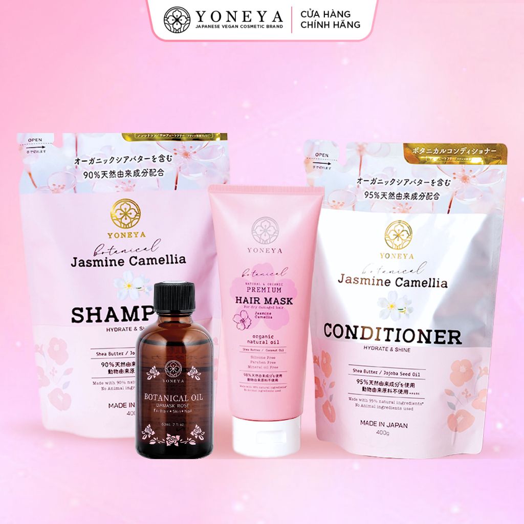 Dầu gội xả Kem Ủ Yoneya Botanical Jasmine Camellia Phục Hồi Hư Tổn Dầu Dưỡng Đa Năng Botanical ...