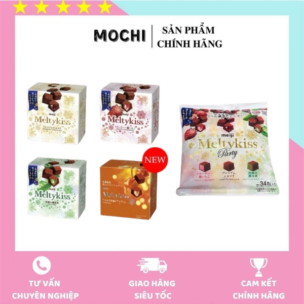 Socola tươi Meiji Meltykiss 56g Melty Kiss vị Vani, Trà xanh, Dâu tây, Caramen nội địa Nhật Bản ...