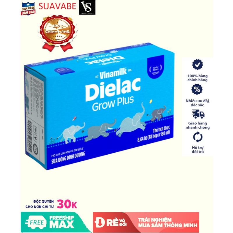 [TKBSB15K giảm 15k cho đơn 200k] Thùng 48 hộp sữa bột pha sẵn Vinamilk ...