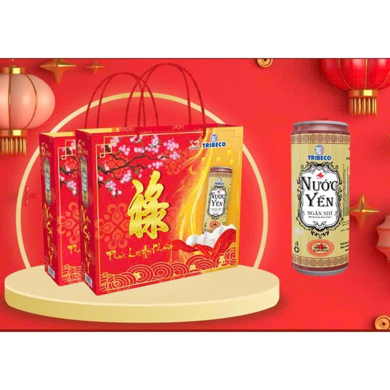 [CÓ SỈ] _ Hộp 6 lon nước yến ngân nhĩ Tribeco 240ml | Shopee Việt Nam