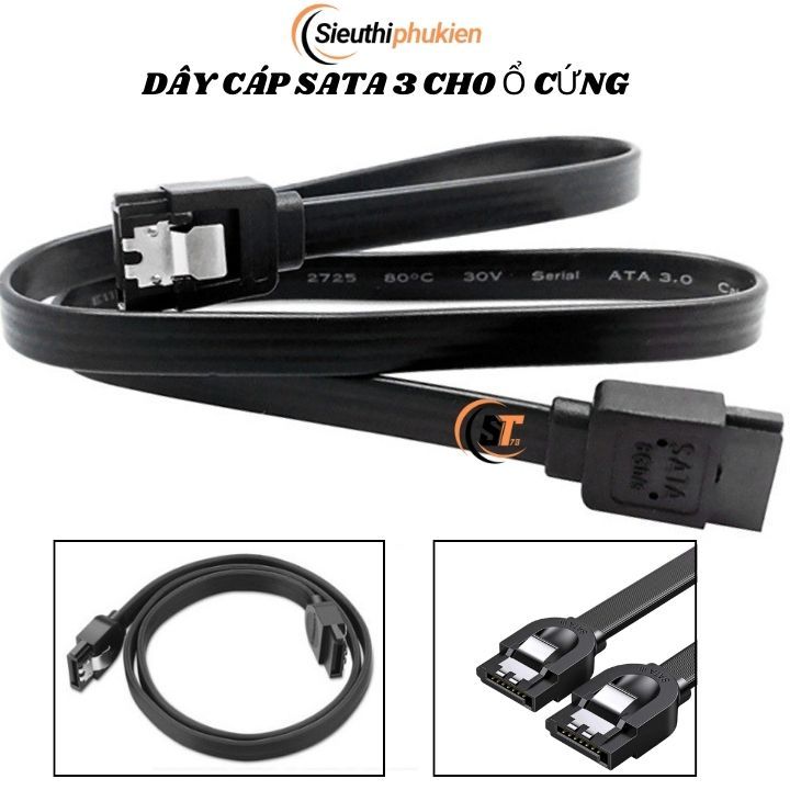 Dây cáp dữ liệu SATA 3 6GB dành cho ổ cứng HDD, SSD , cáp sata III 30cm ...