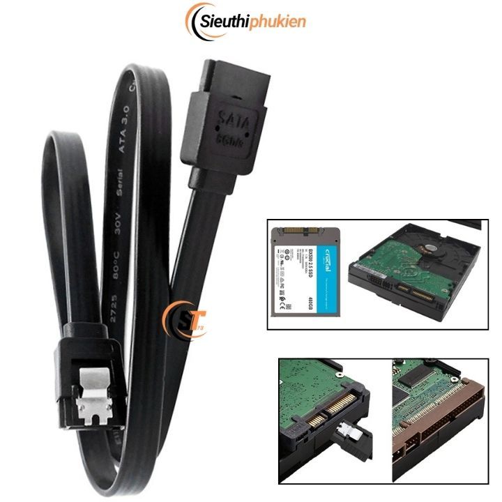 Cáp dữ liệu SATA3 6GB/s cho SSD KingSpec HDD 2.5 & 3.5 , dây sata kết ...