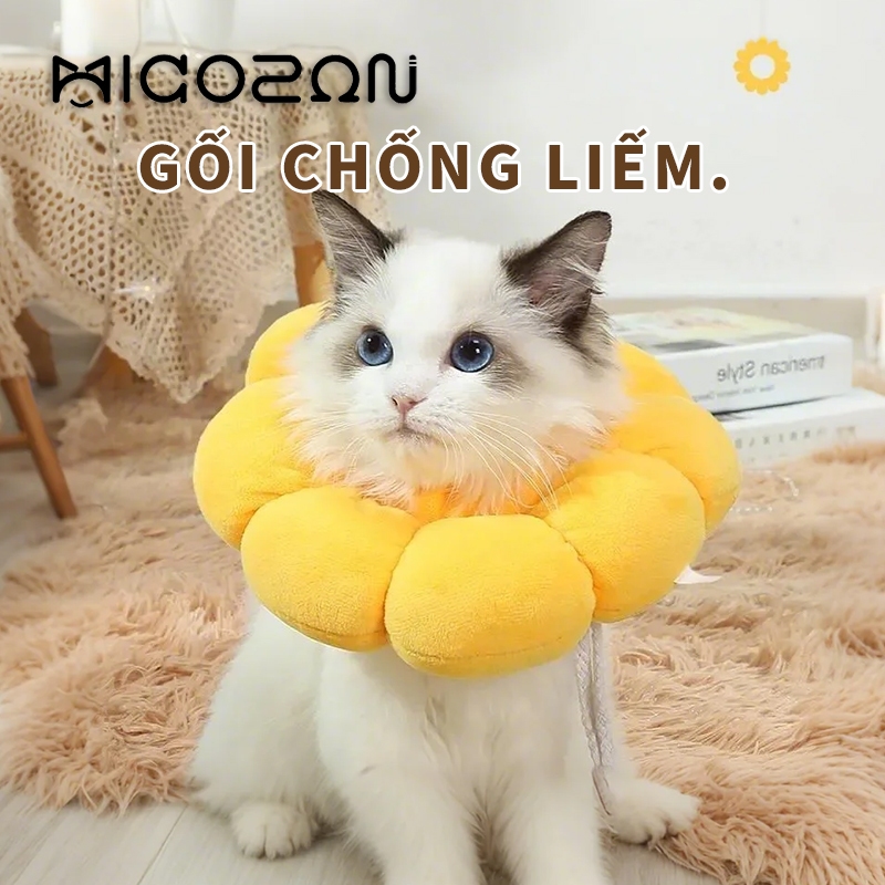 Loa Mèo MICOSON Gối Chống Liếm Hướng Dương Bằng Vải Bông Mềm Mại Siêu ...