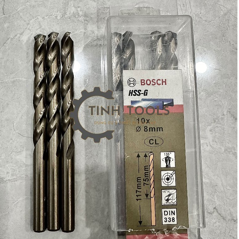 (2 li đến 9.5 li) Mũi khoan sắt thép inox hiệu Bosch (Đức) thép HSS-G từ 2mm đến 9.5mm (giá 1 ...