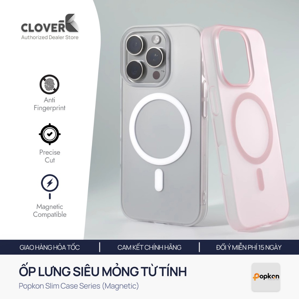 Ốp Lưng Popkon Slim Case iPhone 12-16 Series - Nhám Chống Vân Tay ...