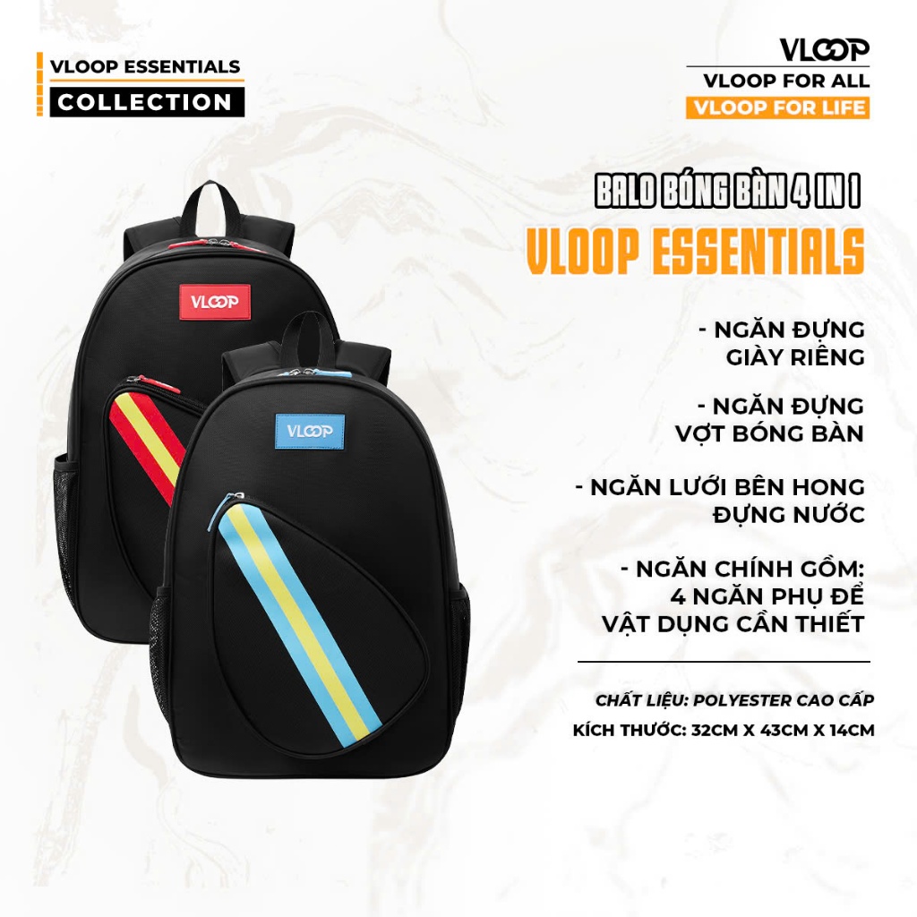 Balo Bóng Bàn 4in1 VLOOP Essentials Chính Hãng, Balo Thể Thao Thời ...