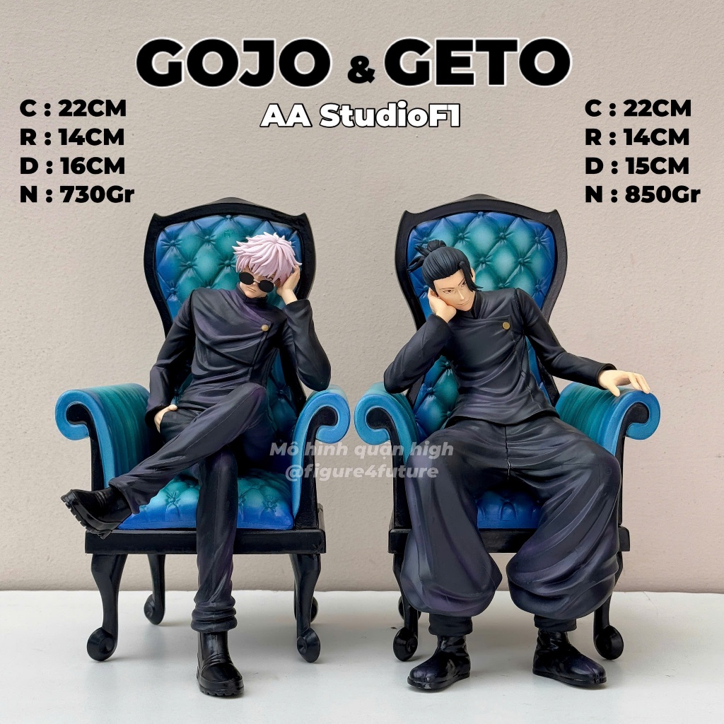 Mô hình Gojo Satoru và Geto Suguru cao 22cm ngồi ghế - mô hình Gojo ...