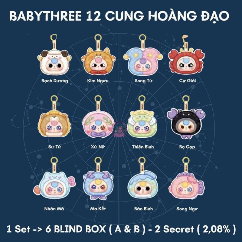 [ Hoả Tốc] Hộp Mù Blind Box Baby Three 12 Cung Hoàng Đạo | Shopee Việt Nam