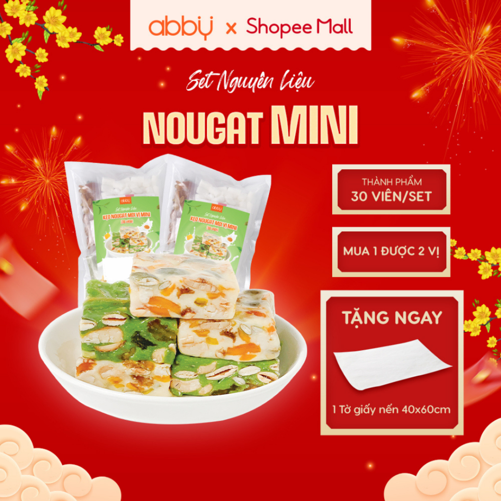 [ABBY - SET DÙNG THỬ] Set làm kẹo nougat ABBY mix vị matcha-sữa, set ...