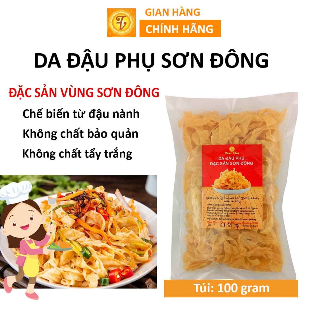 Da đậu phụ khô 100g, da đậu phụ đặc sản Sơn Đông, da đậu phụ chay, áo ...