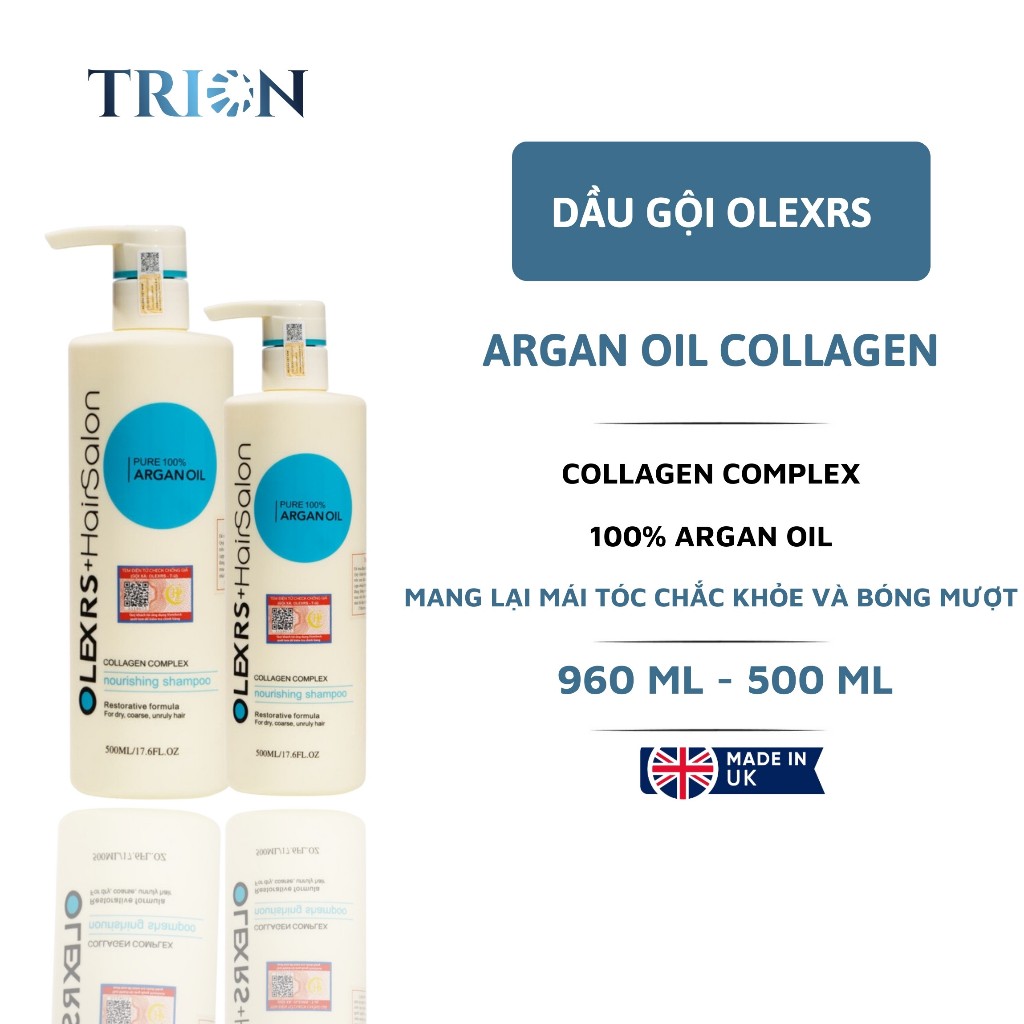 Dầu Gội Olexrs Argan Oil Collagen Hair Salon Cho Tóc Khô Hư Tổn dung ...