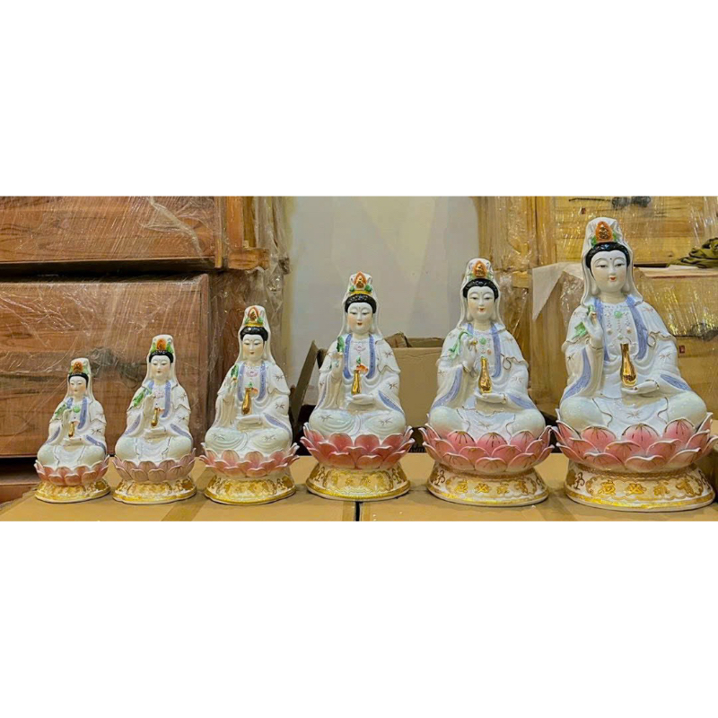 Tượng Quan Âm Sứ tòa sen hồng | Shopee Việt Nam