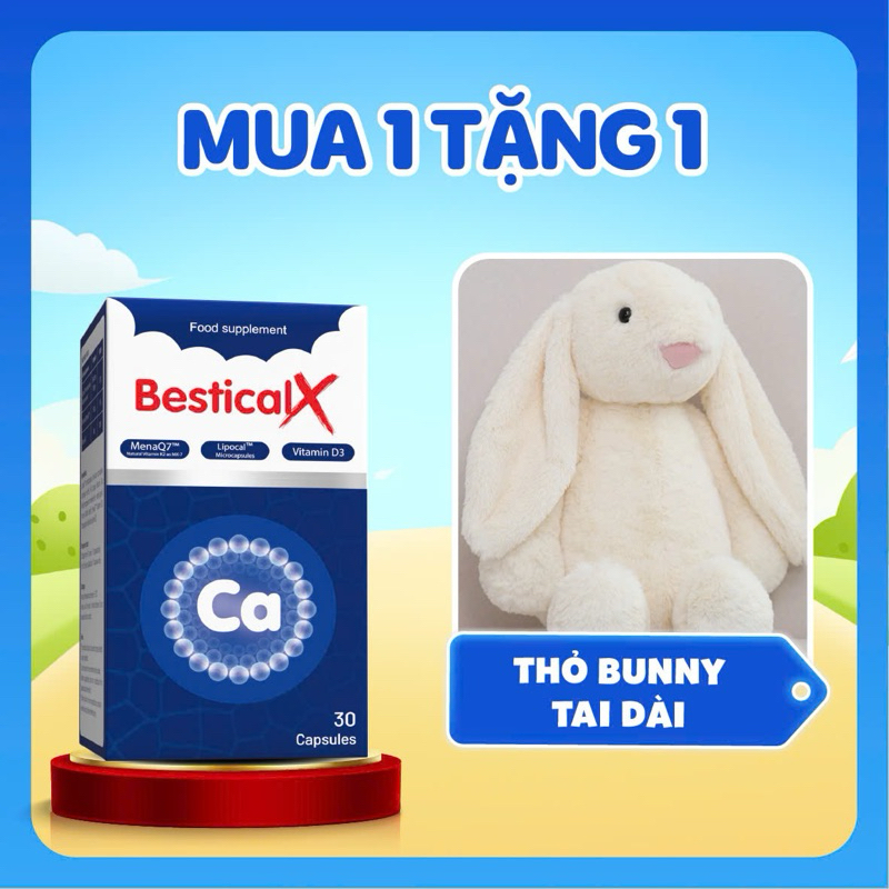 Canxi Bestical X Canxi sinh học dạng viên giúp bé phát triển chiều cao vượt trội lọ 30 viên ...