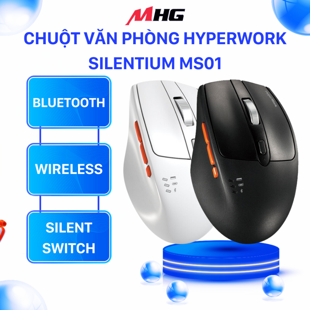 Chuột không dây HyperWork Silentium MS01 | Chính Hãng BH 12 tháng ...