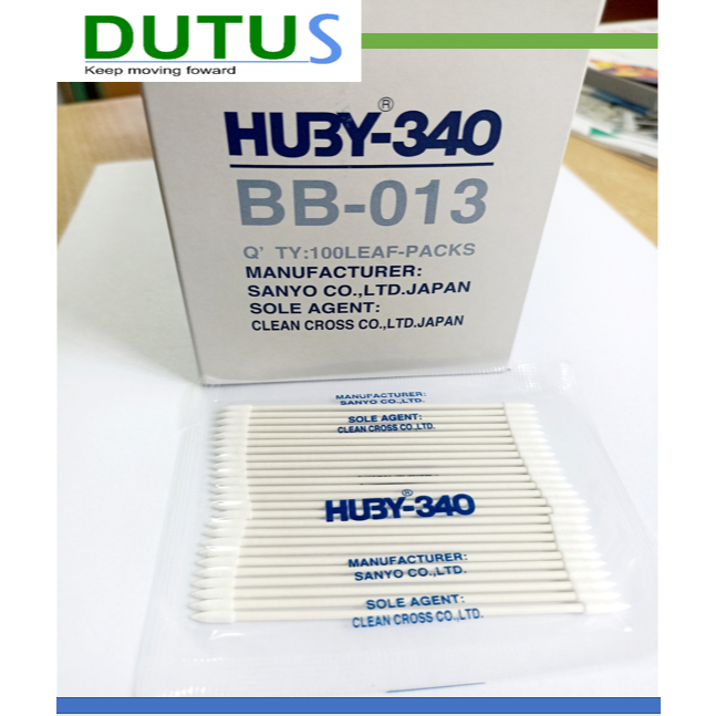 Tăm bông phòng sạch Huby-340 BB-013 hàng chính hãng (25que/gói) vệ sinh linh kiện điện tử ...