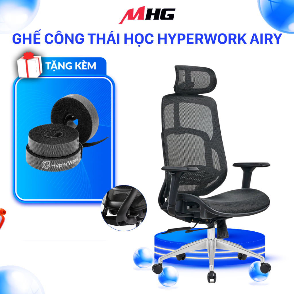 Ghế công thái học HyperWork Airy HPW OC02 - Ghế Văn Phòng Giúp Đỡ Cổ ...
