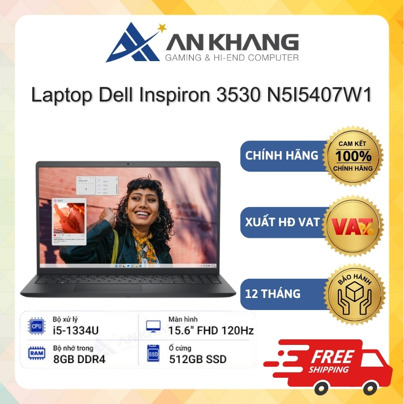 Laptop Dell Inspiron 3530 N5I5407W1 (i5 1334U, 8G, 512Gb SSD, 15.6" FHD ...