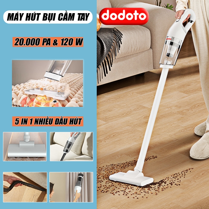 Máy hút bụi ô tô dodoto LT113CG, Hút bụi cầm tay ô tô gia đình công suất lớn 20000 pa, bảo hành ...