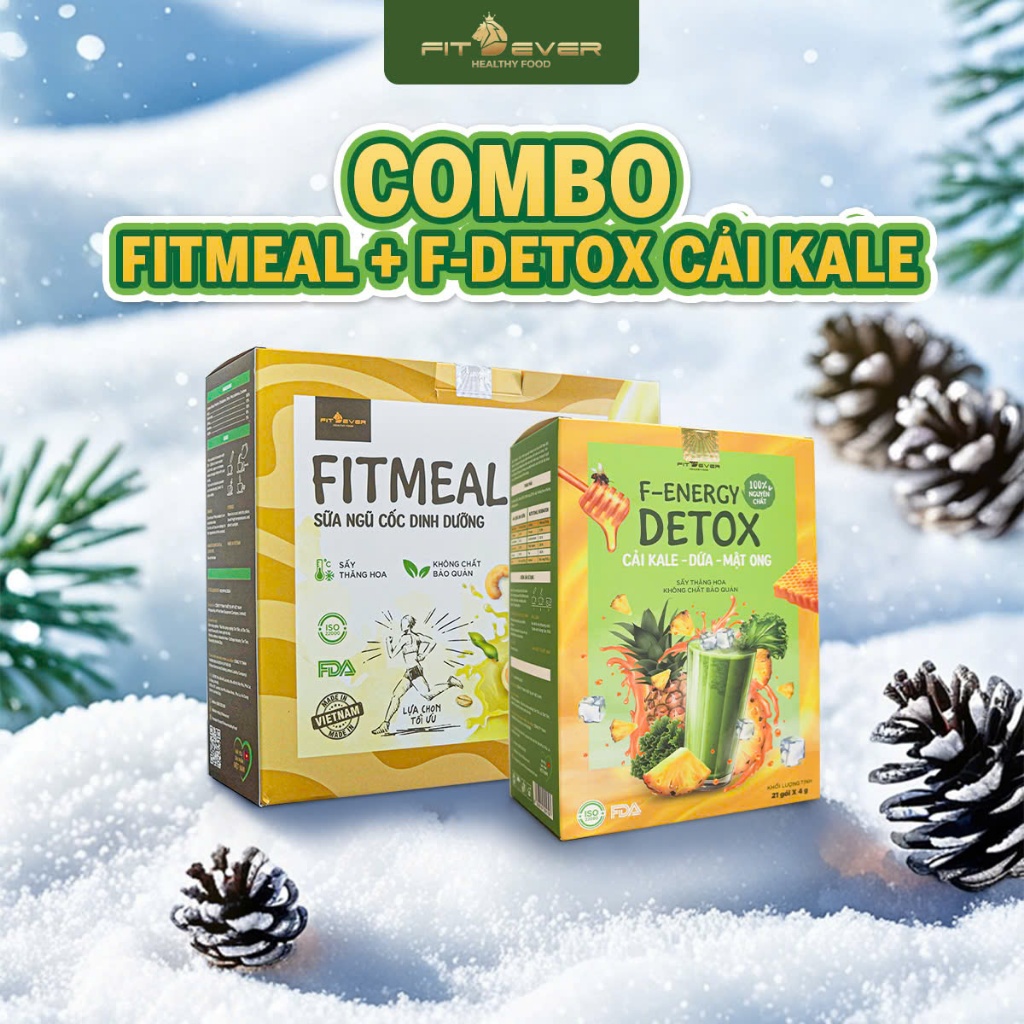 Combo 1 hộp ngũ cốc Fitmeal và 1 hộp detox cải kale dứa mật ong ...