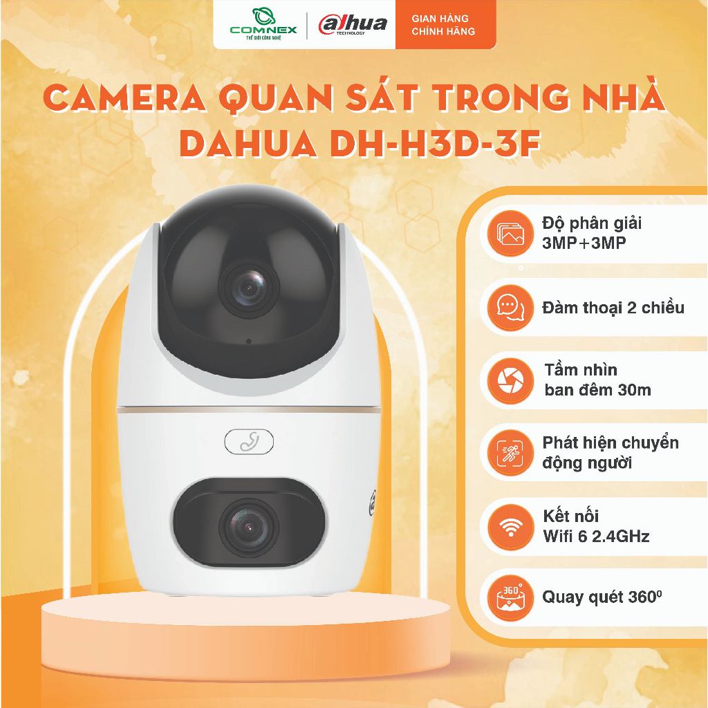 Camera Wifi DAHUA 2 Mắt HERO DUAL D1 DH-H3D-3F 6MP/ DH-H5D-5F 10MP Xoay ...