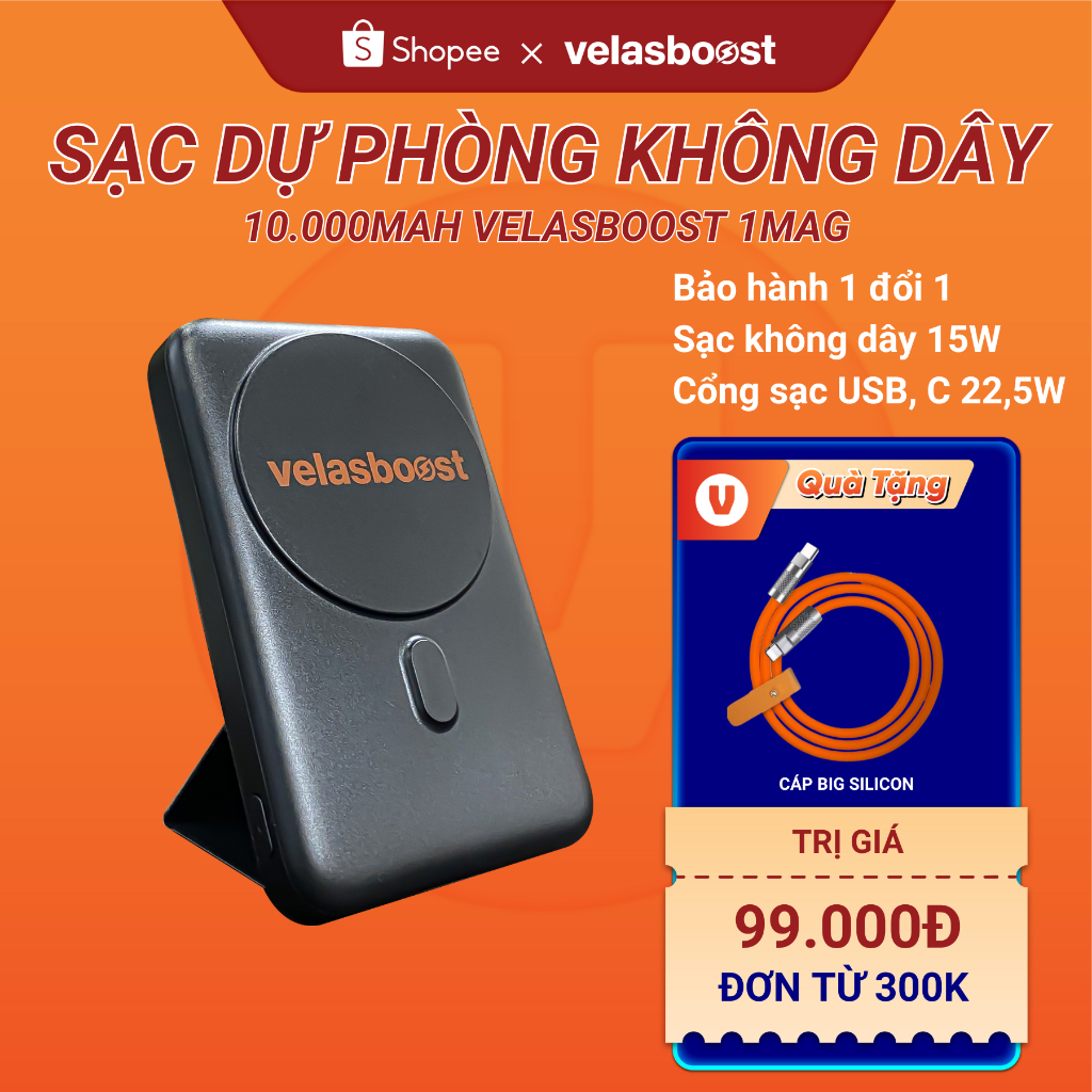 Pin Dự Phòng Magsafe Velasboost 1MAG, Dun Lượng 10.000 mAh, Sạc Nhanh ...