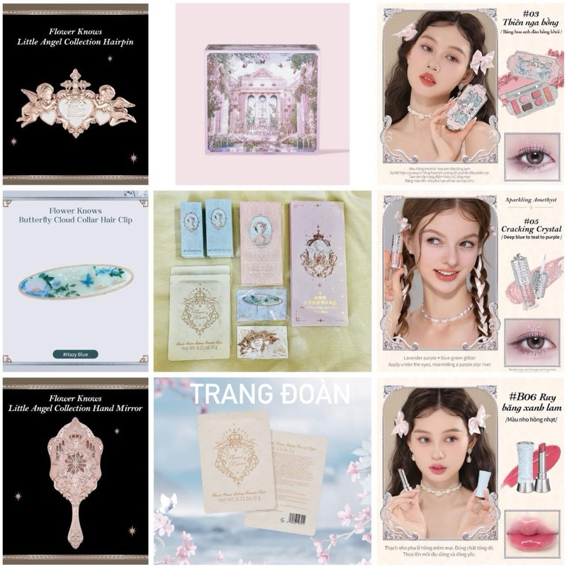 Set 7 Món Make Up Flower Knows [KÈM HỘP] (son + nhũ mắt + phấn mắt ...
