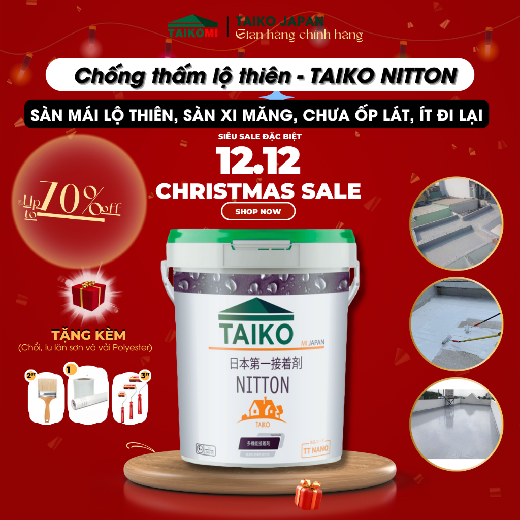 Combo 2Kg TAIKO NITTON Chống Thấm Đa Năng Gốc Acrylic - Keo Sơn Chống ...